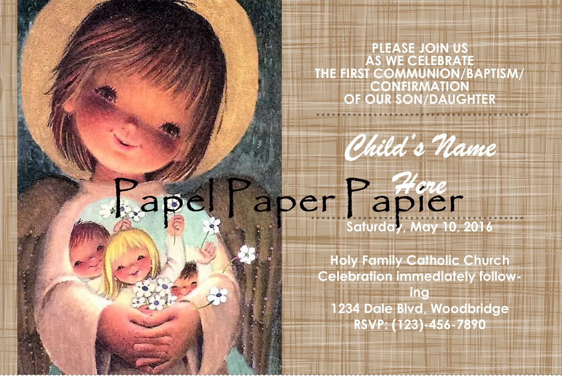 First Communion/confirmation Invitation Card Vintage "jesus With ...