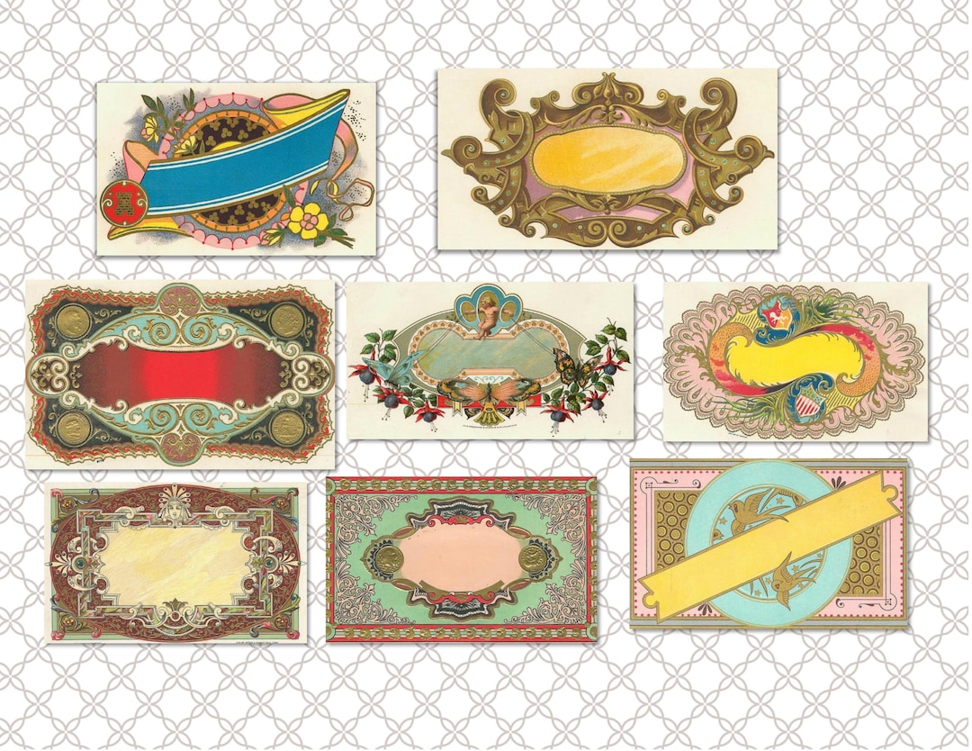 Vintage Blank Fancy Labels - Digital Download - Etsy