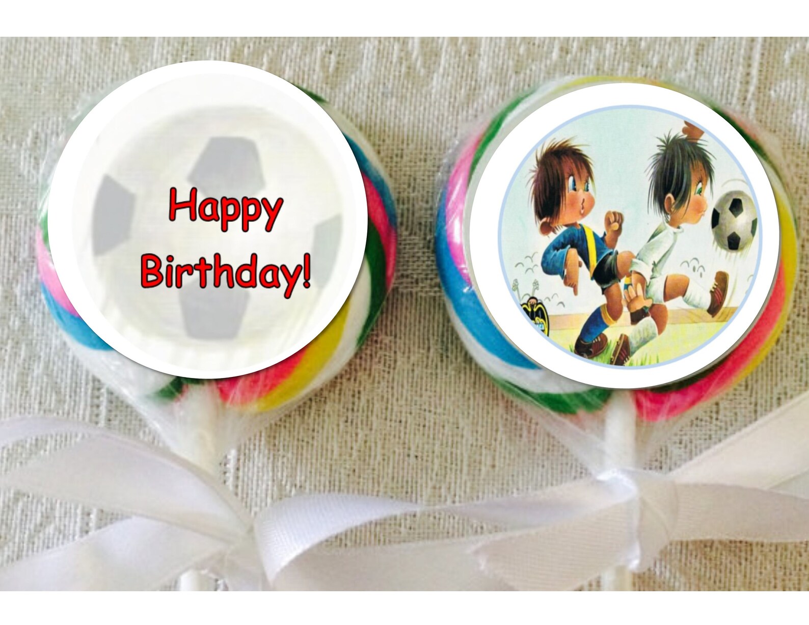 Soccer Children's Birthday Cupcake Toppers, Lollipop Labels, Gift Box ...