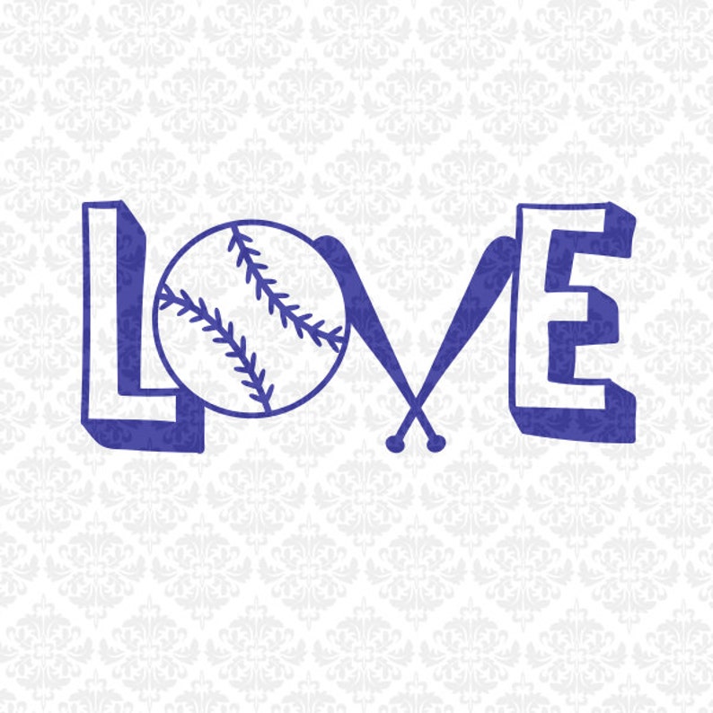 Love Baseball Softball Fast Pitch Monogram Heart Svg File Ai Etsy