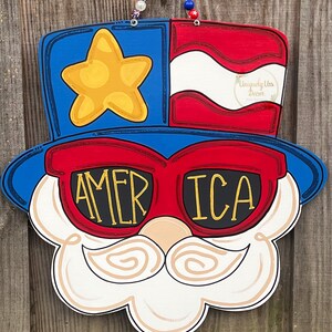 Uncle Sam Door Hanger, Patriotic Door Hanger, Summer Door Hanger, Door ...