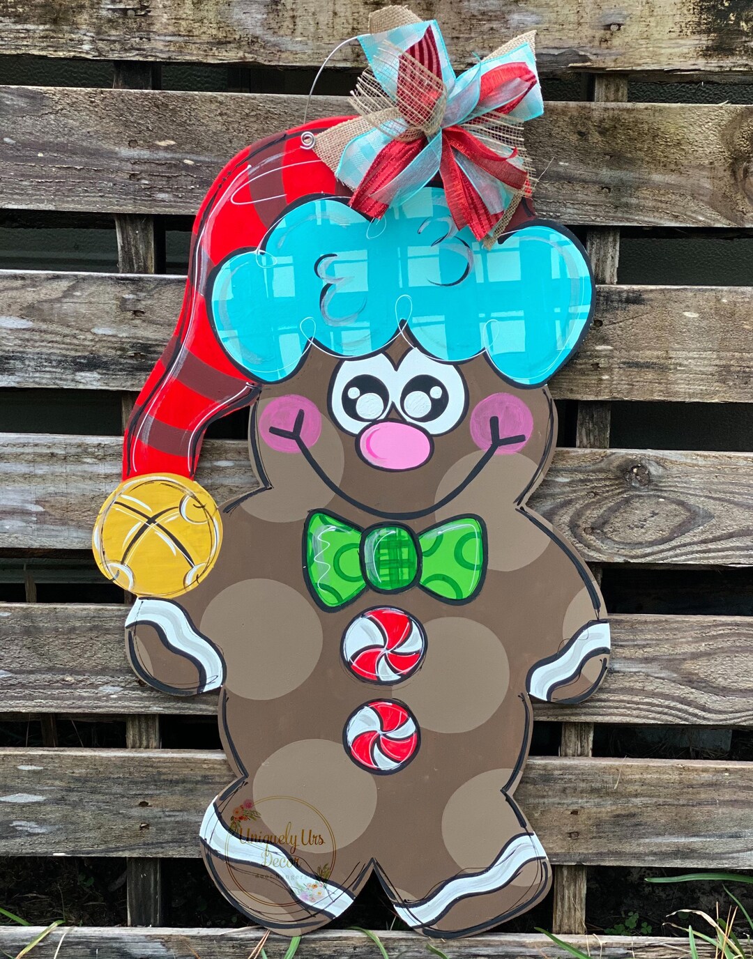 Gingerbread Man Door Hanger, Door Hanger, Christmas Door Hanger - Etsy