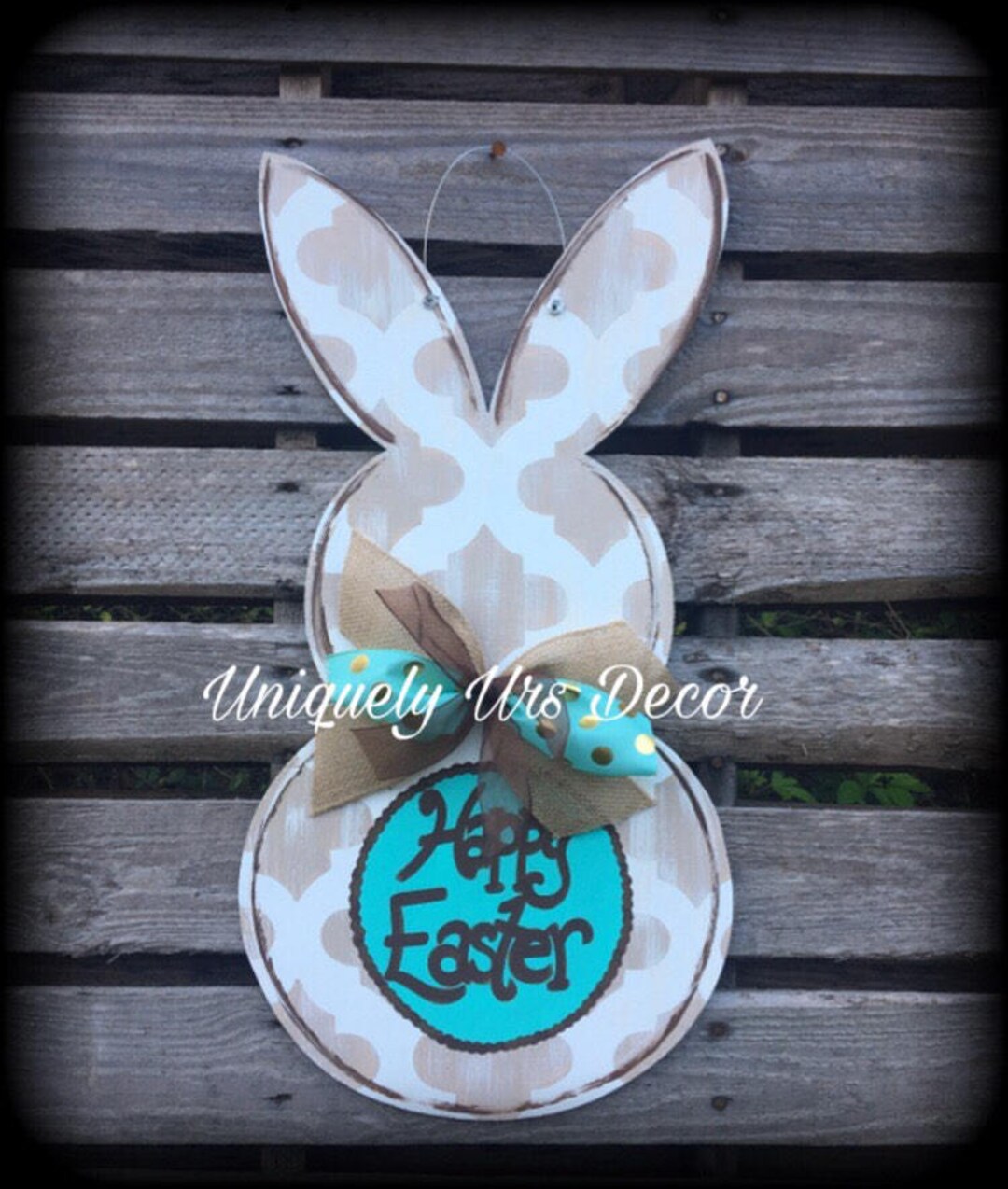 Easter Door Hanger, Bunny Door Hanger, Happy Easter, Spring Door Hanger ...
