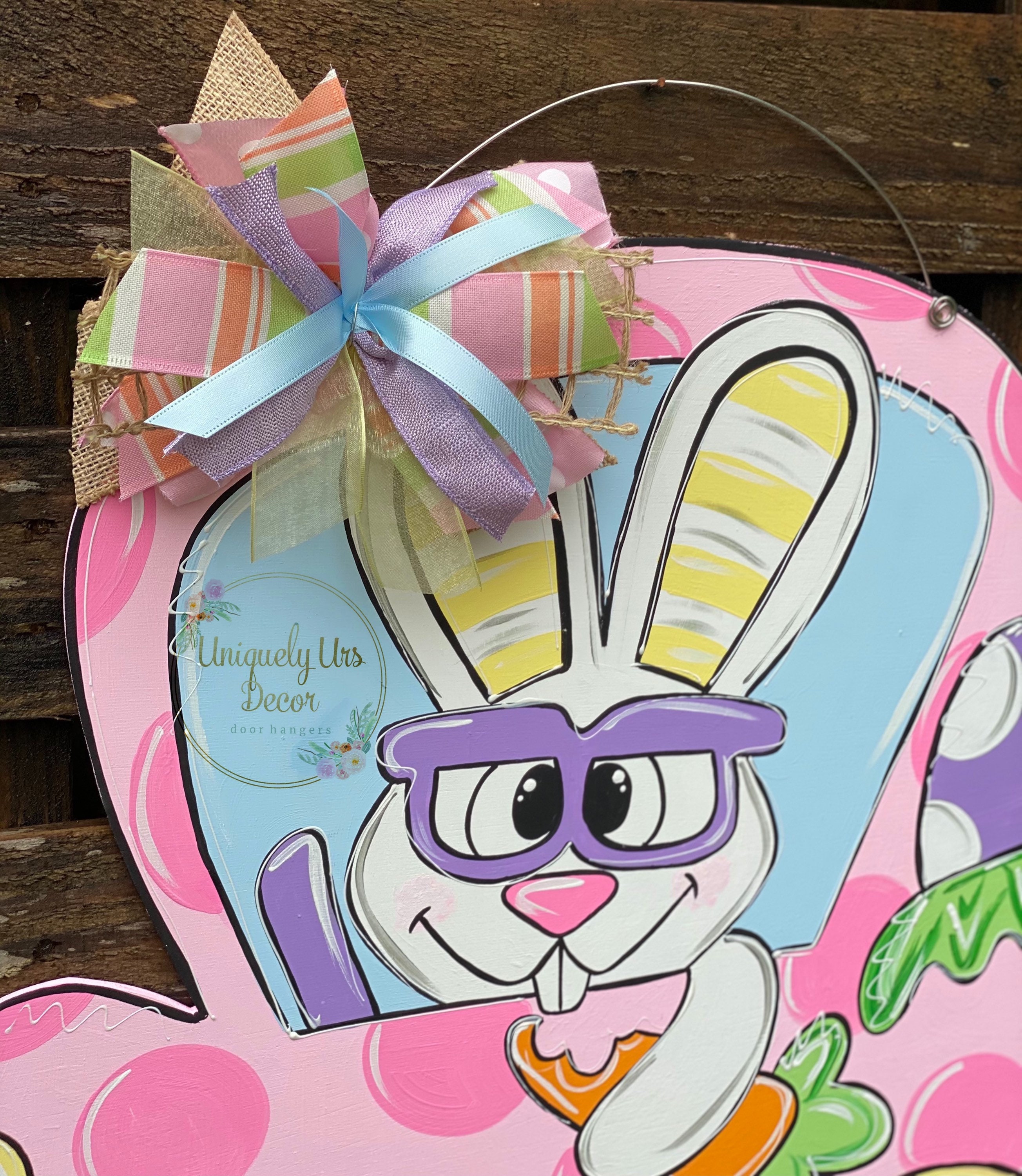 Hip Hop Bunny Door Hanger, Door Hanger, Bunny Door Hanger, Easter Door ...