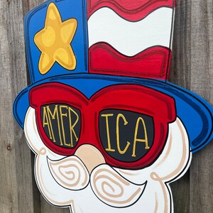 Uncle Sam Door Hanger, Patriotic Door Hanger, Summer Door Hanger, Door ...