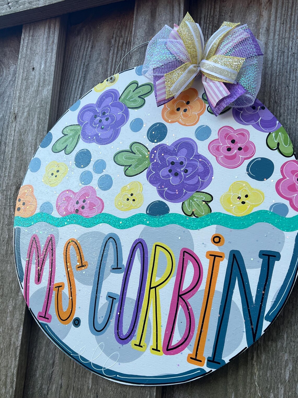 Teacher Door Hanger, Floral Door Hanger, School Counselor Door Hanger ...