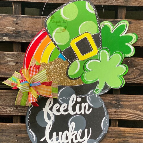 Rainbow Door Hanger St Patricks Day Door Hanger Lucky Door - Etsy
