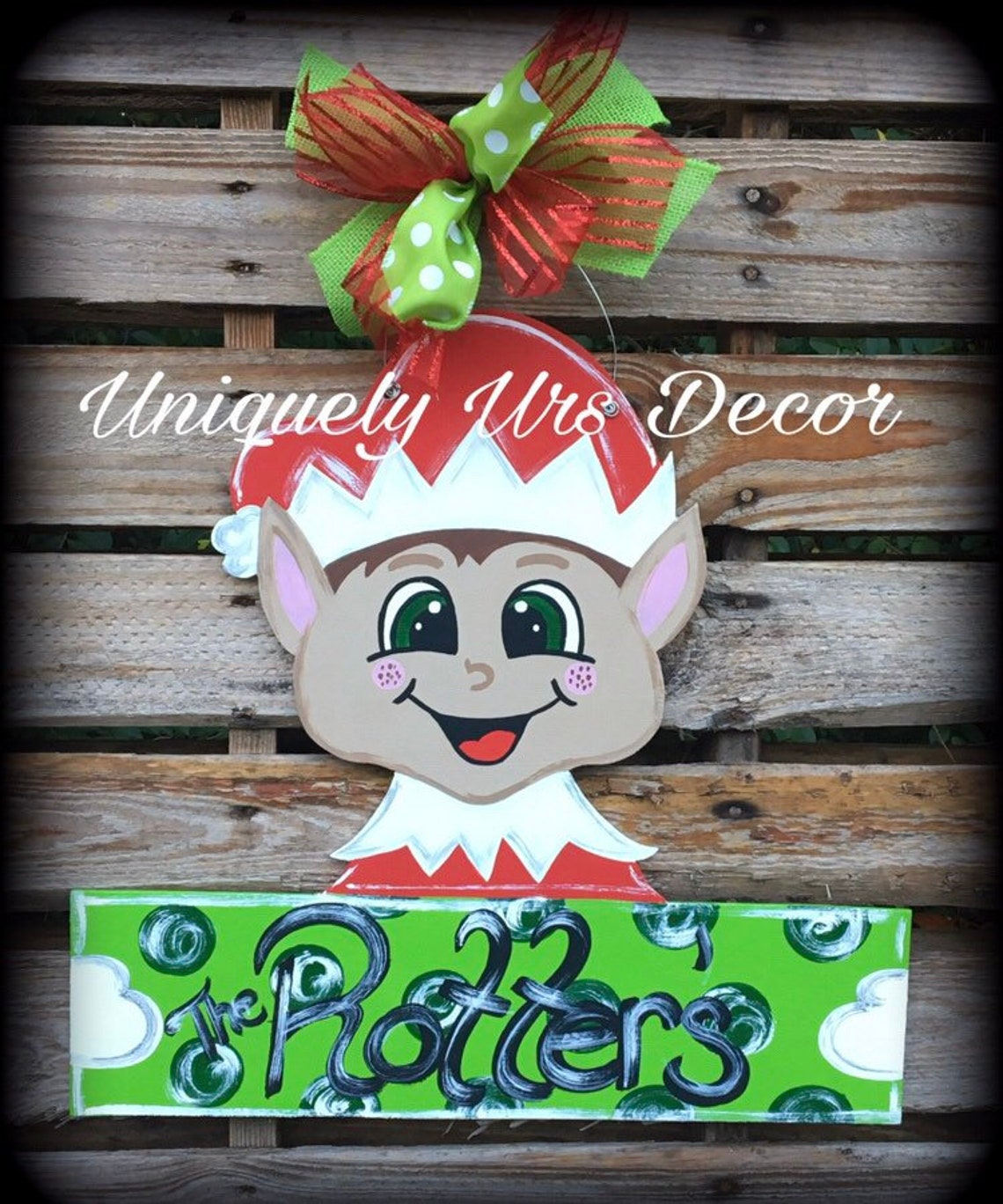 Elf Door Hanger Christmas Door Hanger Door Hanger Elf - Etsy