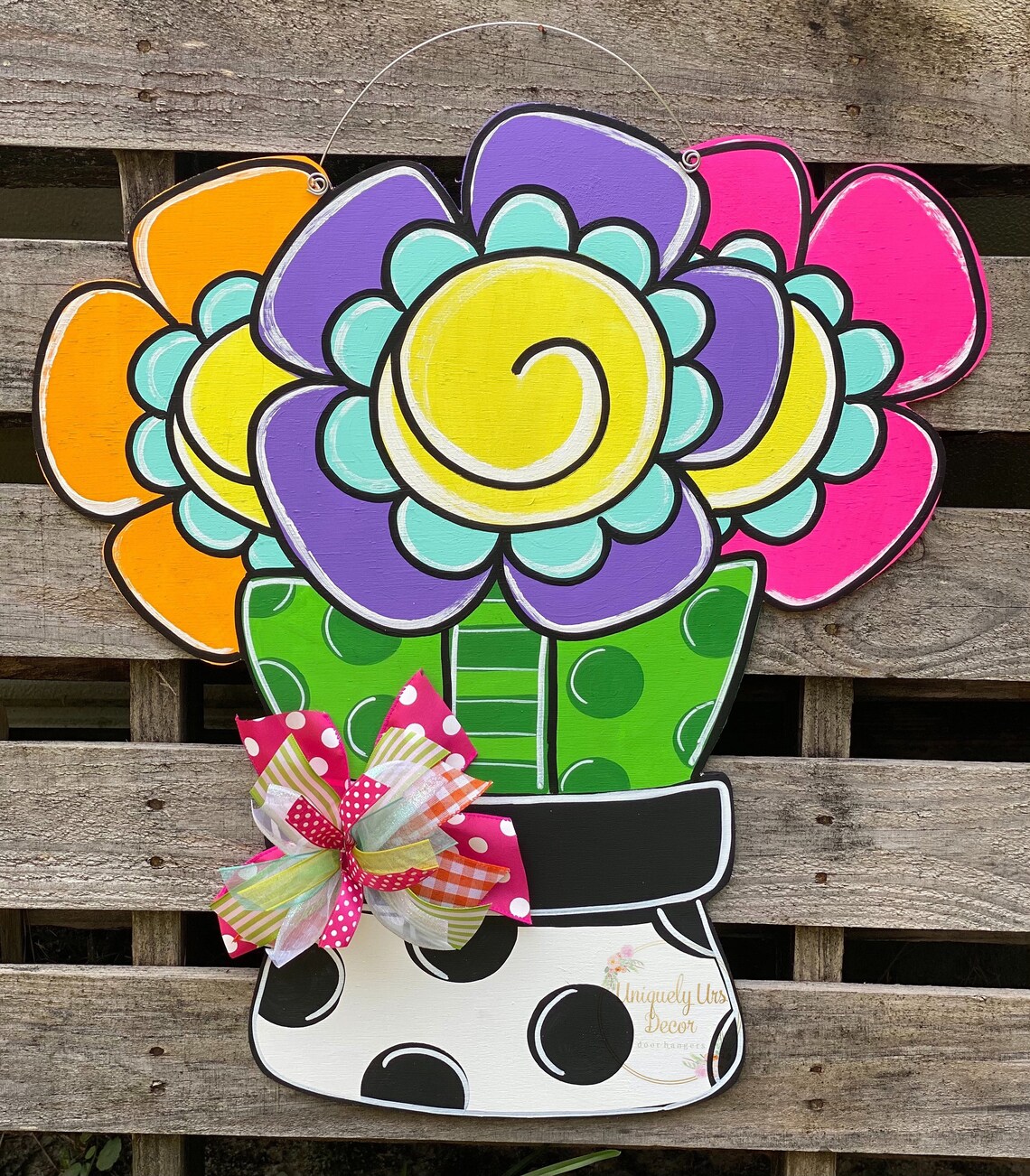 Spring Door Hanger, Door Hanger, Flower Door Hanger, Happy Spring ...