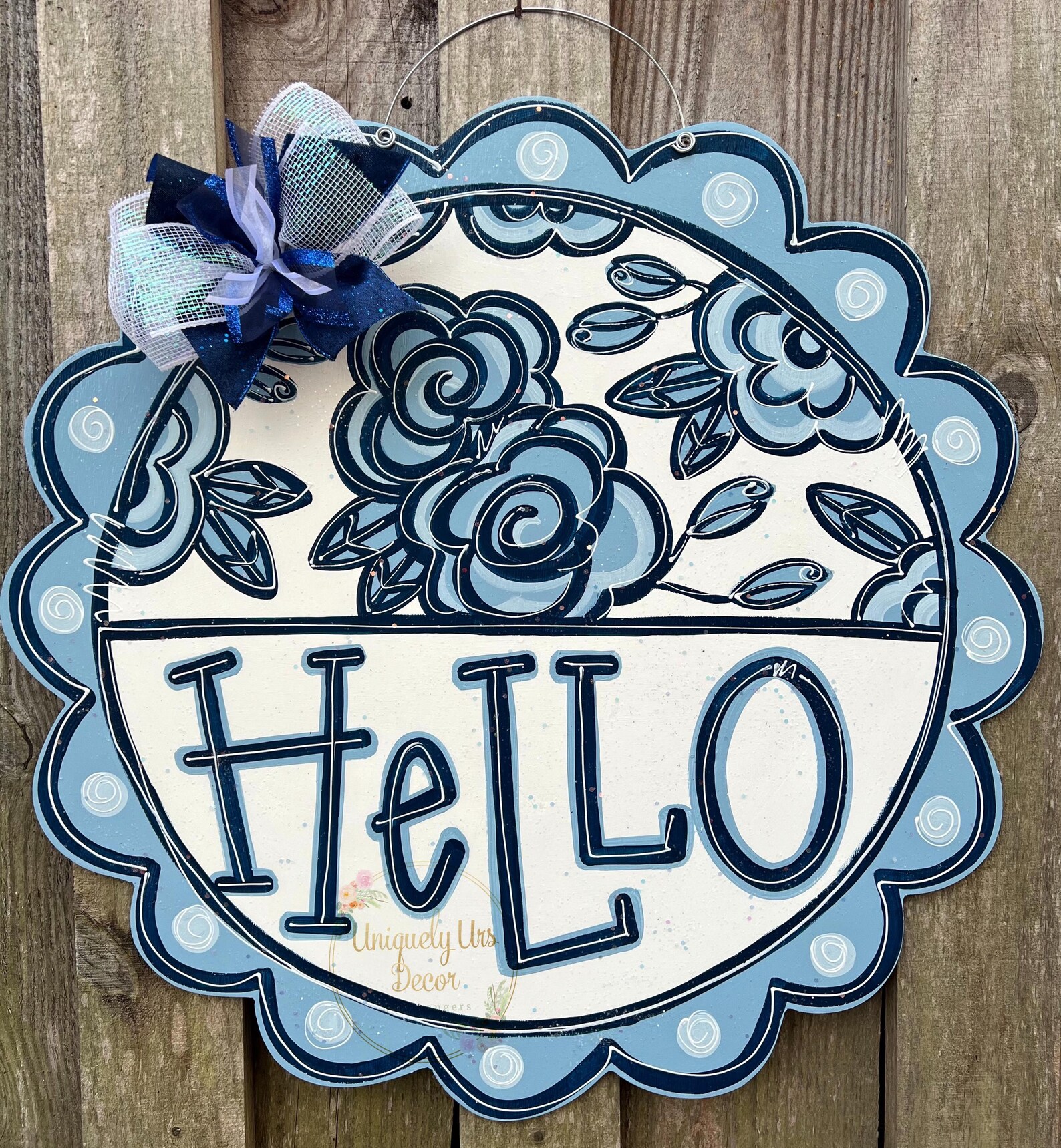 Chinoiserie Welcome Door Hanger, Door Hanger, Welcome Sign - Etsy