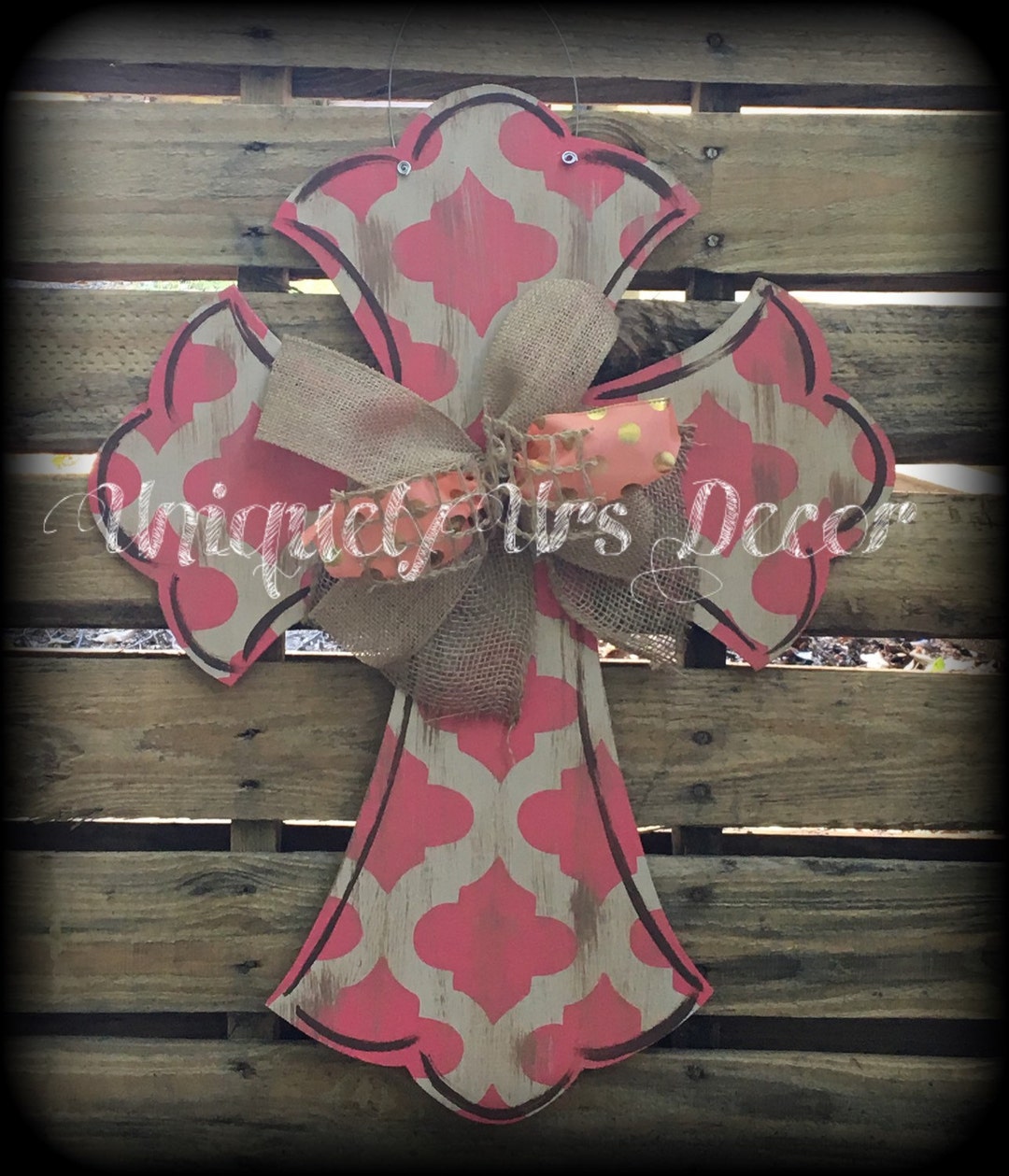 Cross Door Hanger, Door Hanger, Wooden Door Hanger, Easter Door Hanger ...