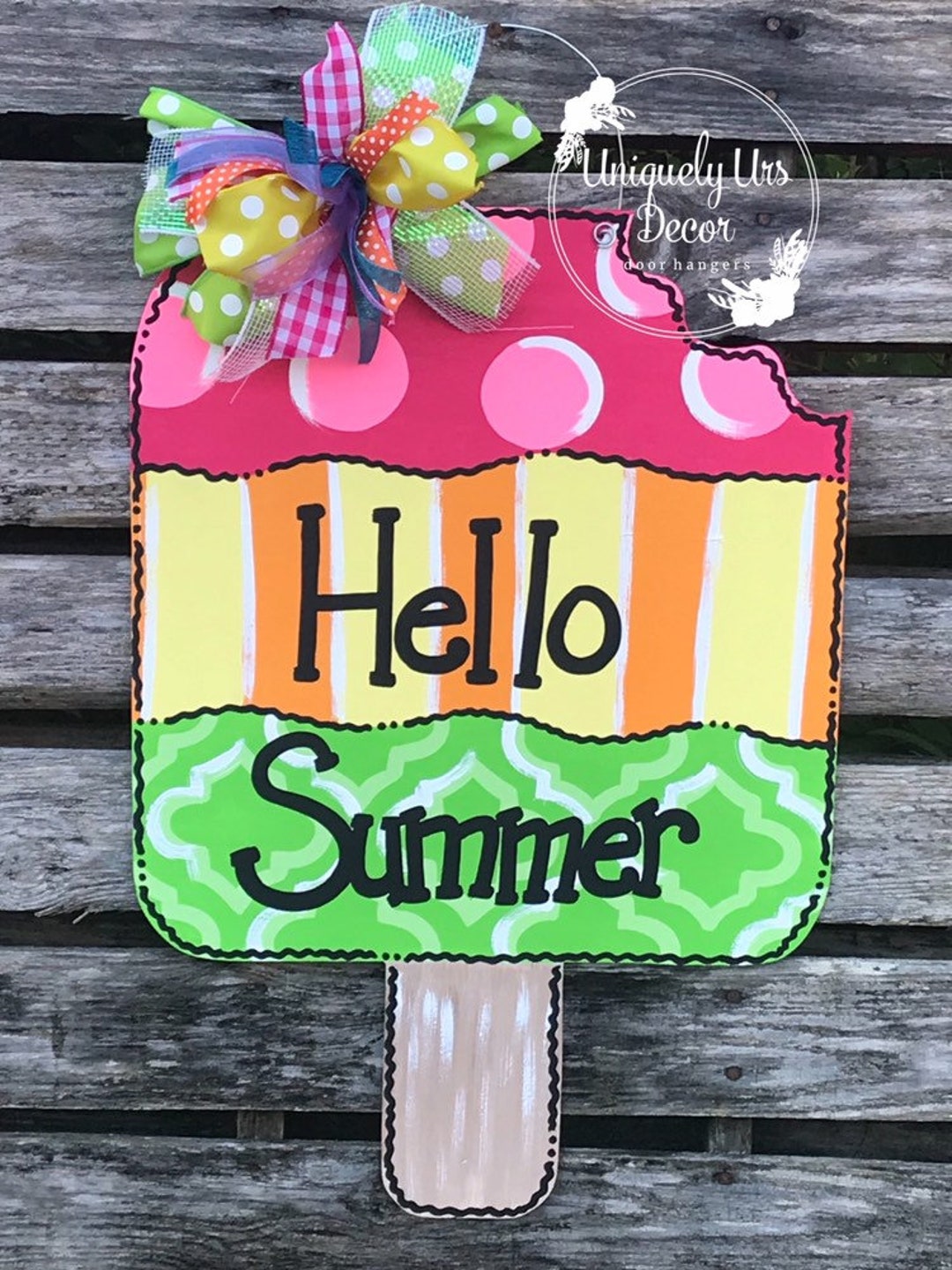 Popsicle Door Hanger, Hello Summer, Summer Door Hanger, Door Hanger - Etsy