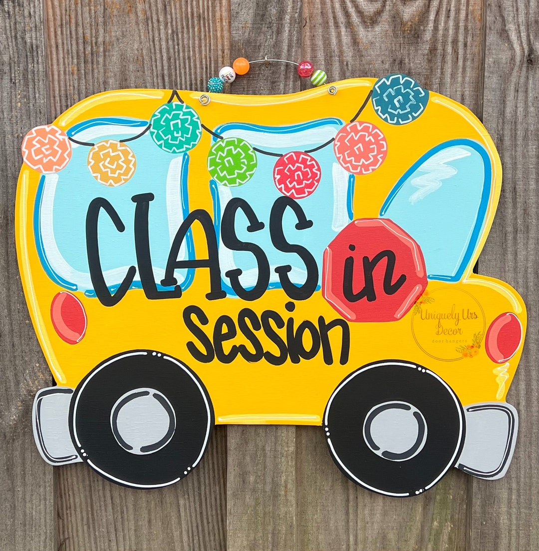 Back to School, Door Hanger, School Bus Door Hanger, Teacher Door ...