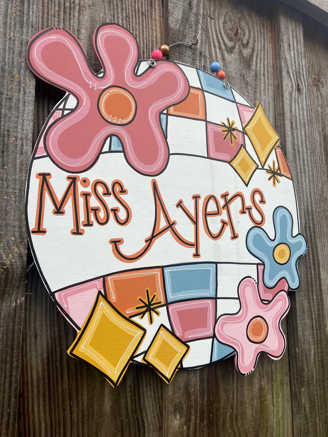 Disco Classroom Door Hanger, Teacher Door Hanger, Back to School, Door ...