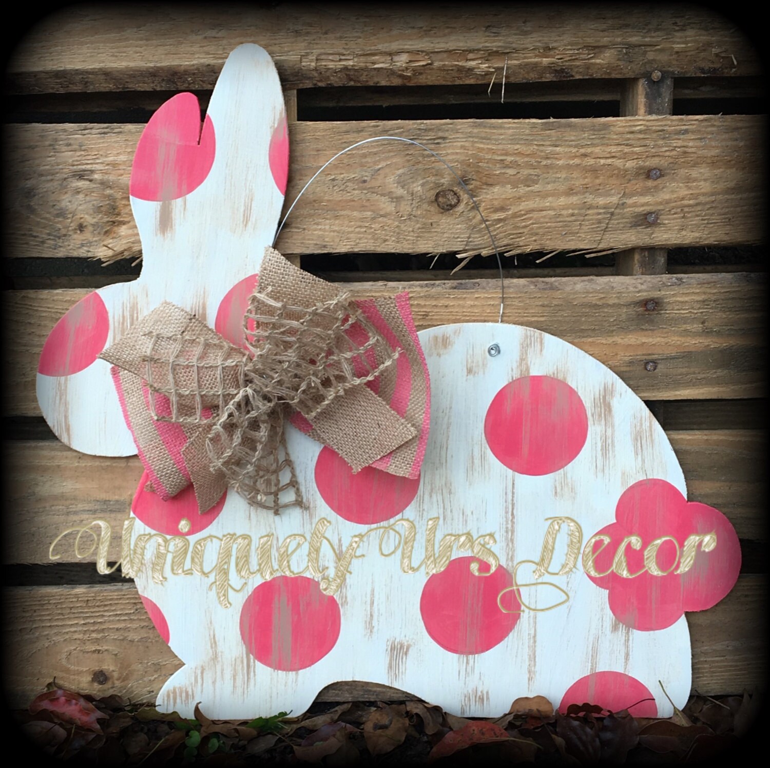 Bunny Door Hanger, Rabbit Door Hanger, Easter Door Hanger, Happy Easter ...