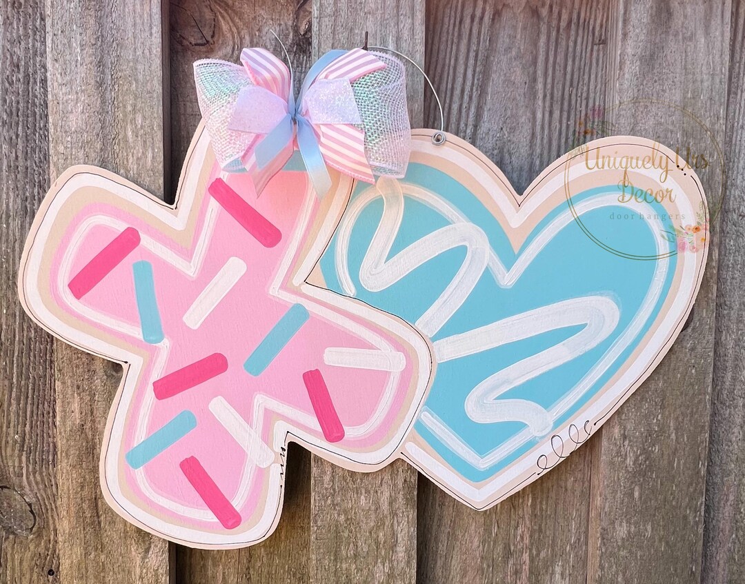 Valentine Cookie Door Hanger, XO Door Hanger, Door Hanger - Etsy