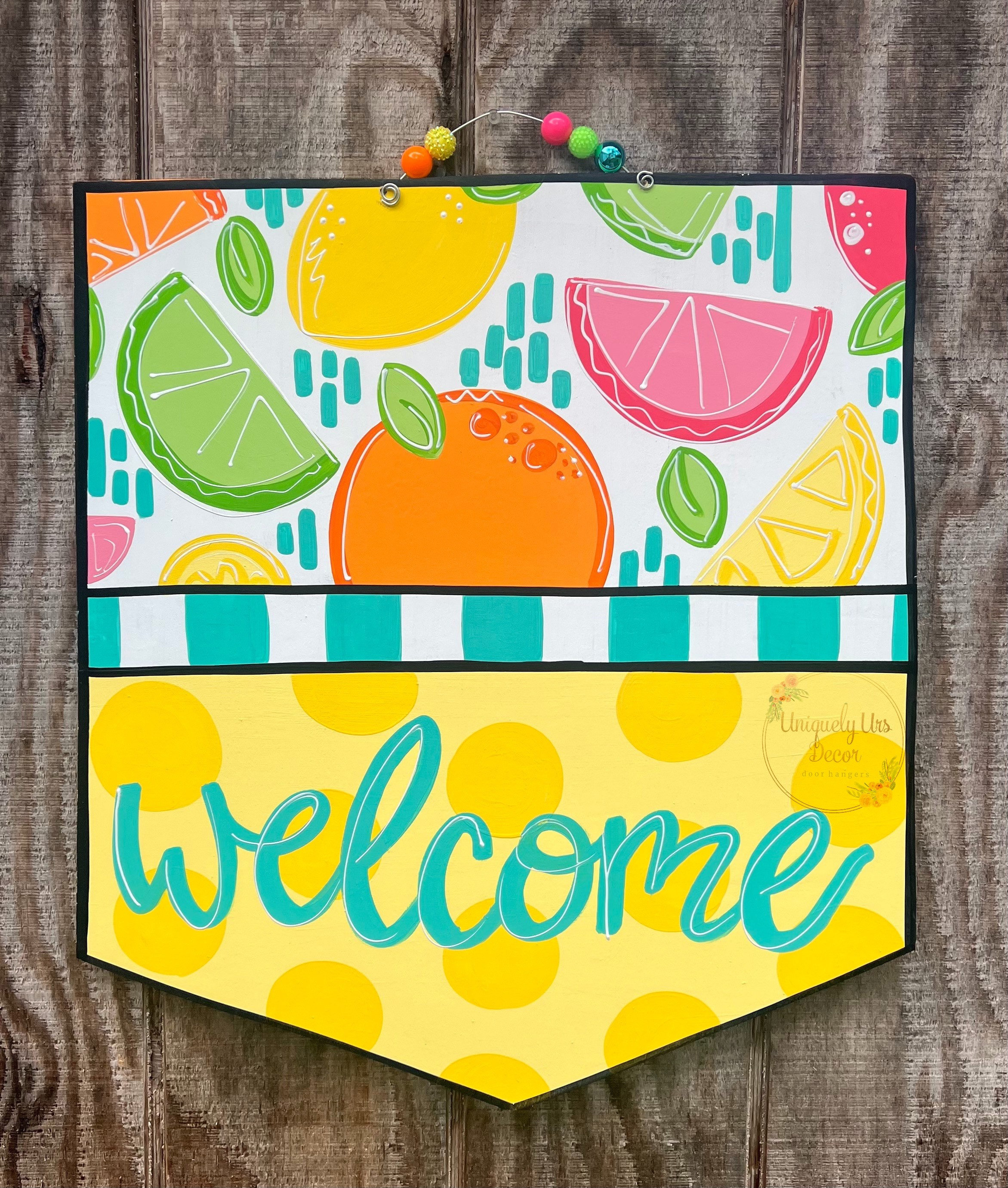 Lemon Door Hanger, Fruit Door Hanger, Door Hanger, Summer Door Hanger ...