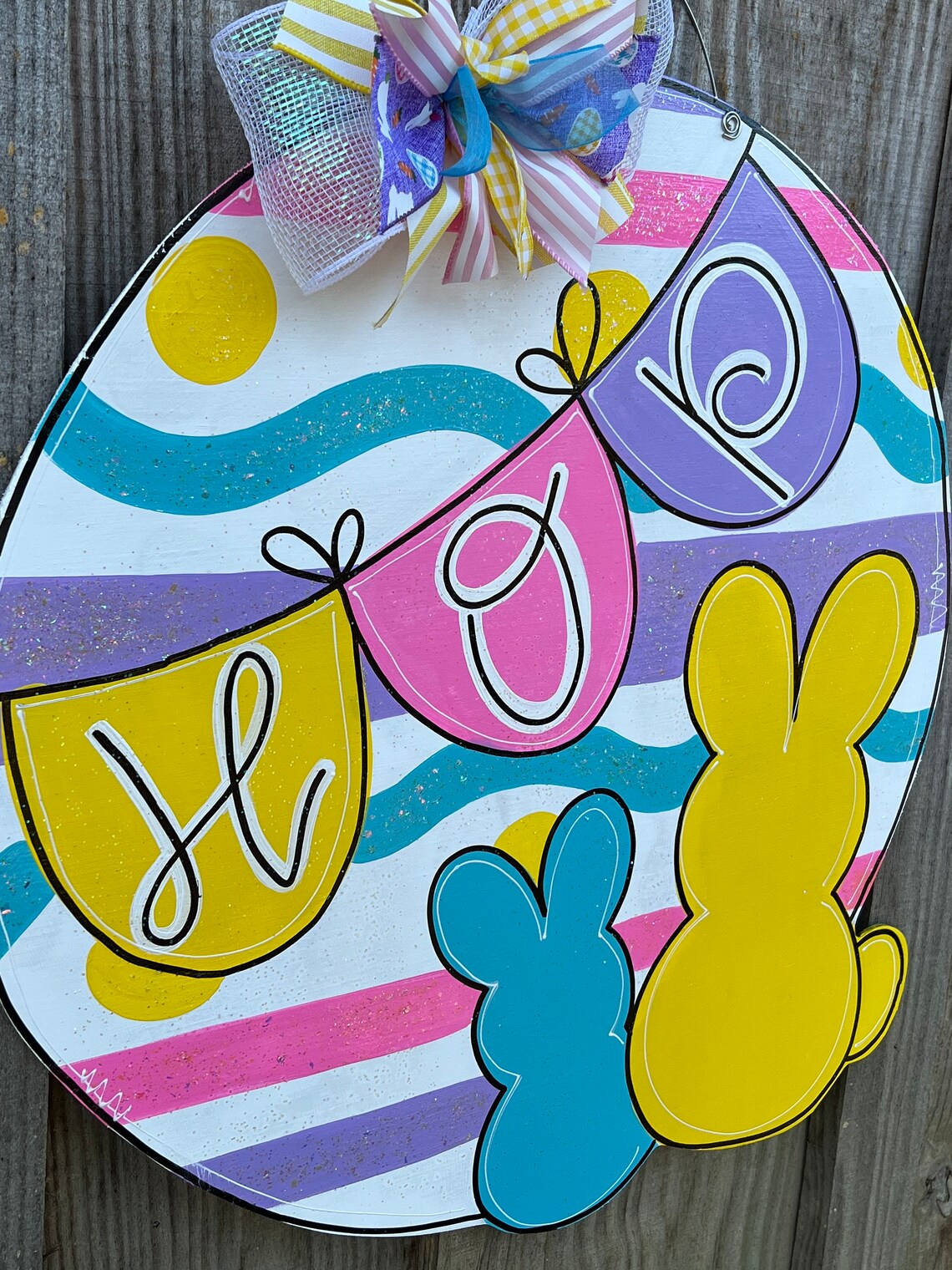 Easter Door Hanger, Bunny Door Hanger, HOP Door Hanger, Spring Door ...