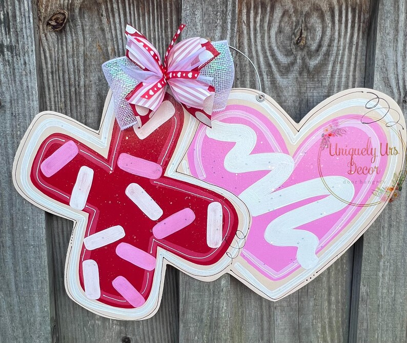 Valentine Cookie Door Hanger, XO Door Hanger, Door Hanger - Etsy