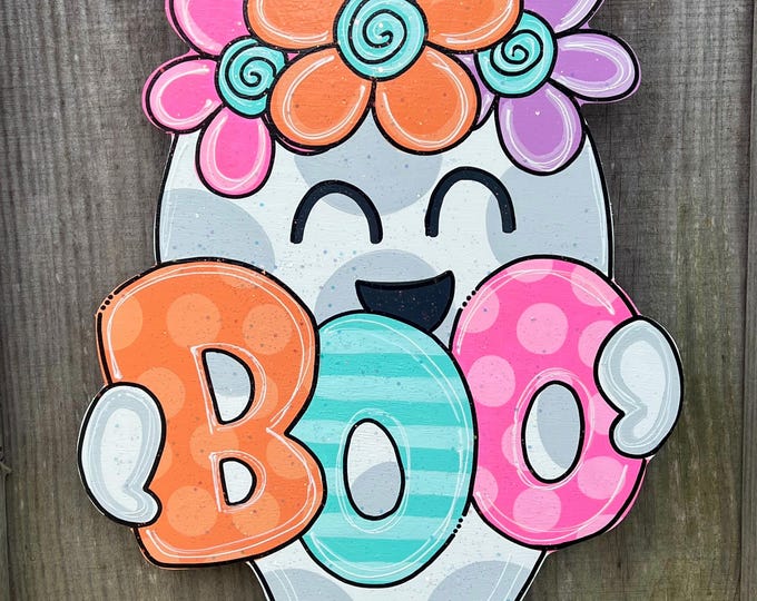 Ghost Door Hanger, Boo Door Hanger, Door Hanger, Halloween Door Hanger ...