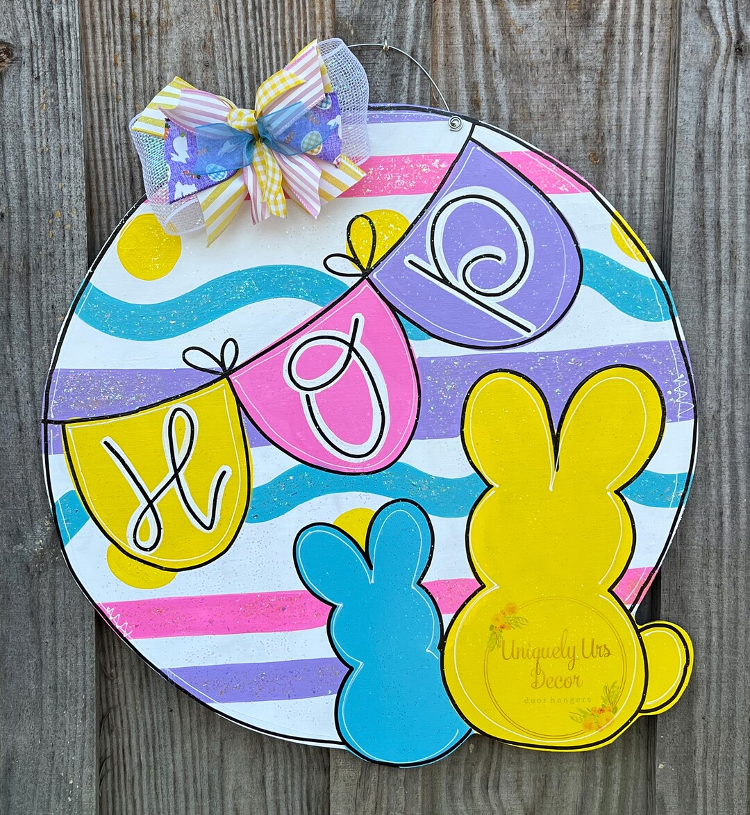 Easter Door Hanger, Bunny Door Hanger, HOP Door Hanger, Spring Door ...