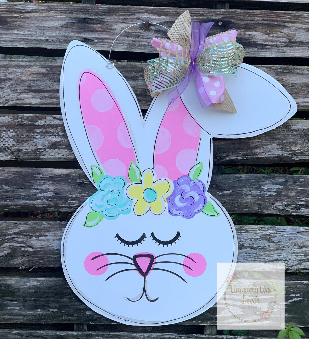 Bunny Door Hanger, Door Hanger, Easter Door Hanger - Etsy