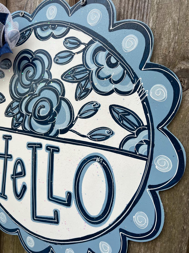 Chinoiserie Welcome Door Hanger, Door Hanger, Welcome Sign - Etsy