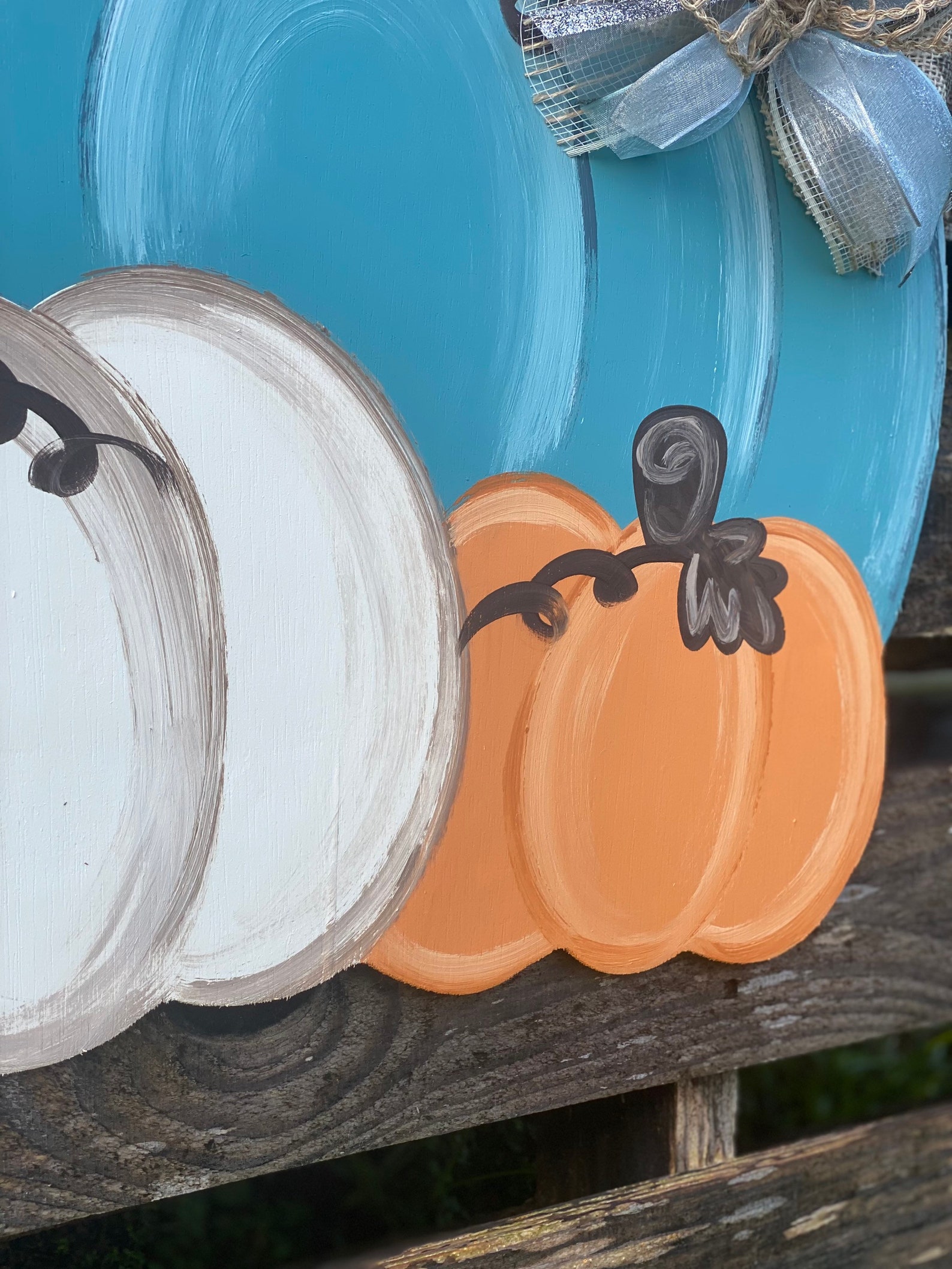 Colorful Fall Pumpkin Door Hanger, Triple Pumpkin, Door Hanger, Fall ...