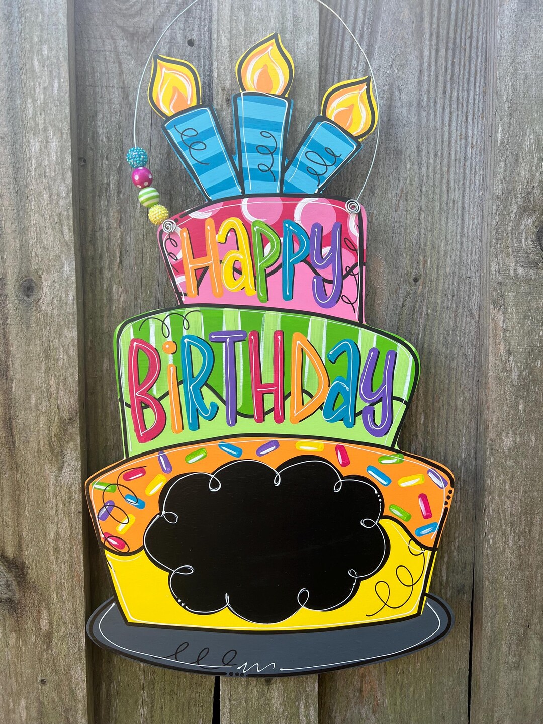 Birthday Cake Door Hanger, Door Hanger, Chalkboard Door Hanger - Etsy