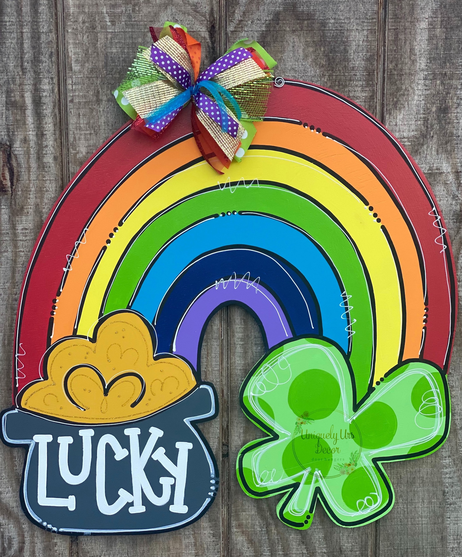Rainbow Door Hanger, St Patrick’s Day Door Hanger, Lucky Door Hanger ...