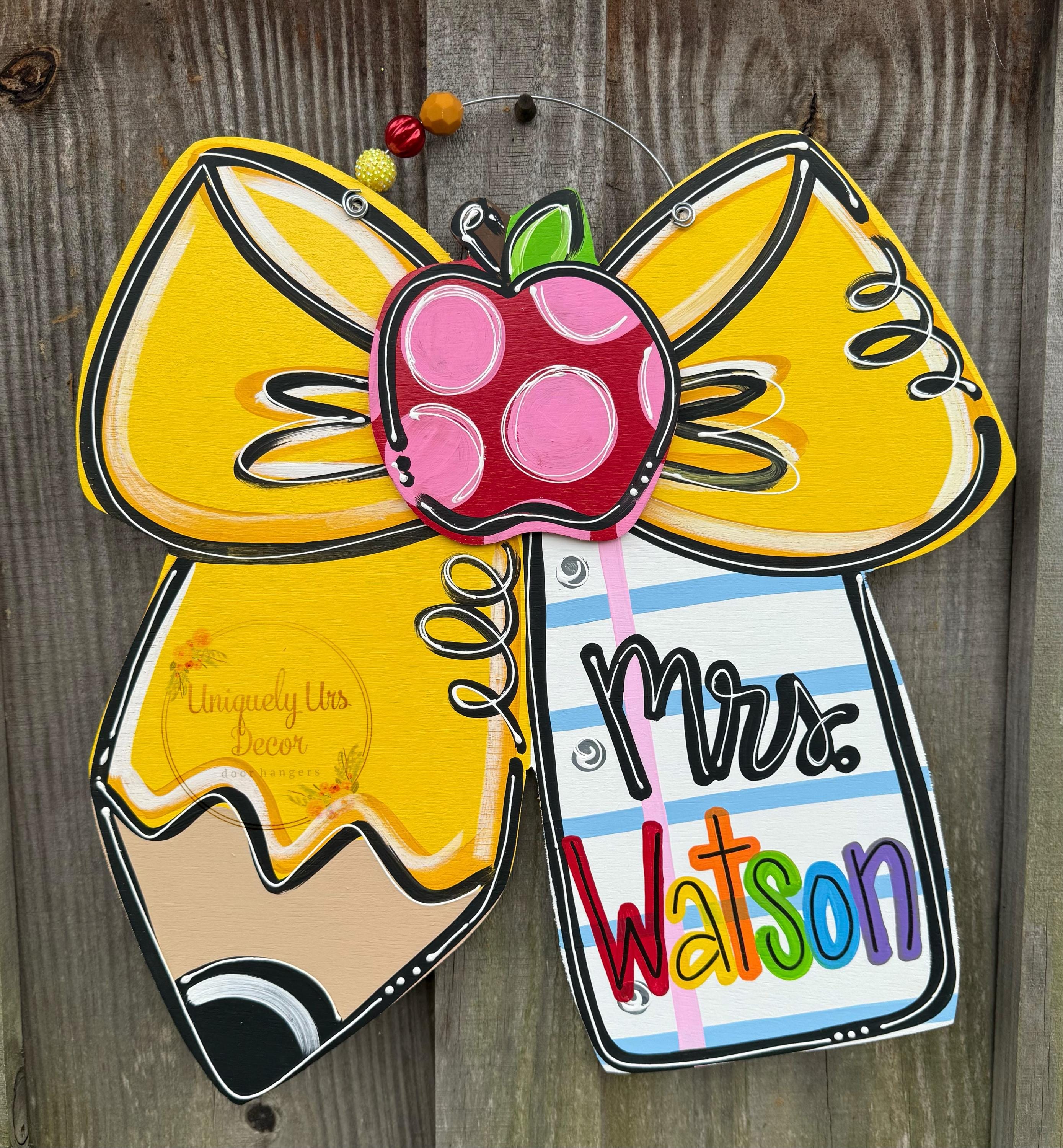 Classroom Door Hanger, Teacher Door Hanger, Door Hanger, Bow Door ...