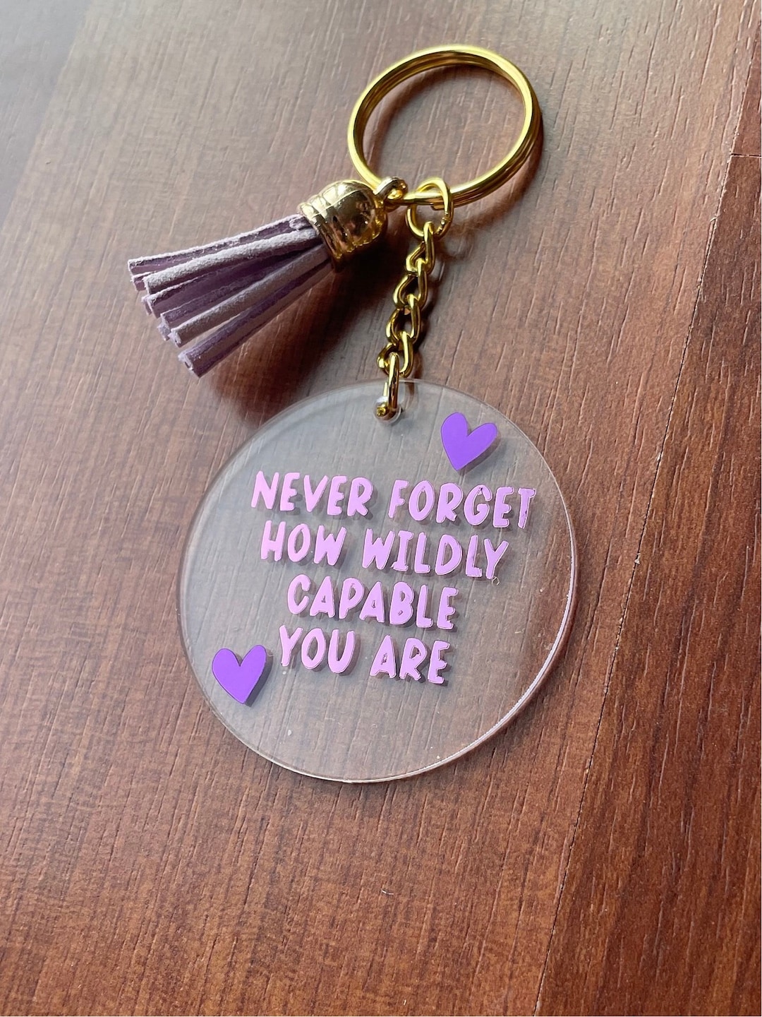Never Forget How Wildly Capable You Are Motivational Keychain, Clear ...