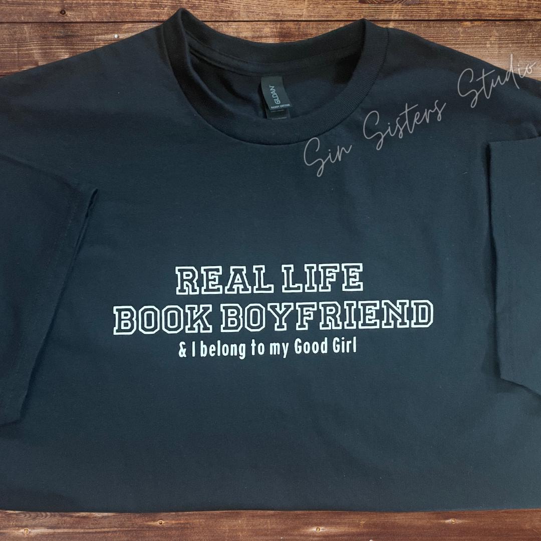 Men’s Bookish Shirt, Real Life Book Boyfriend, Book Husband Shirt, Good ...