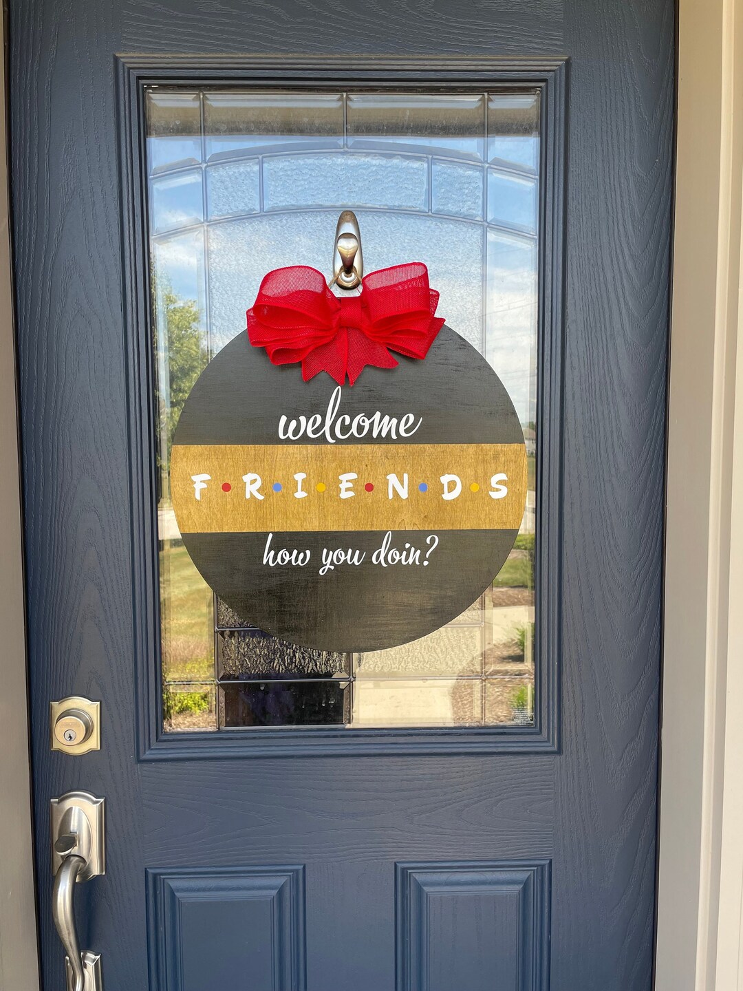 Friends Tv Show Themed Round Front Door Welcome Sign With Bow - Etsy