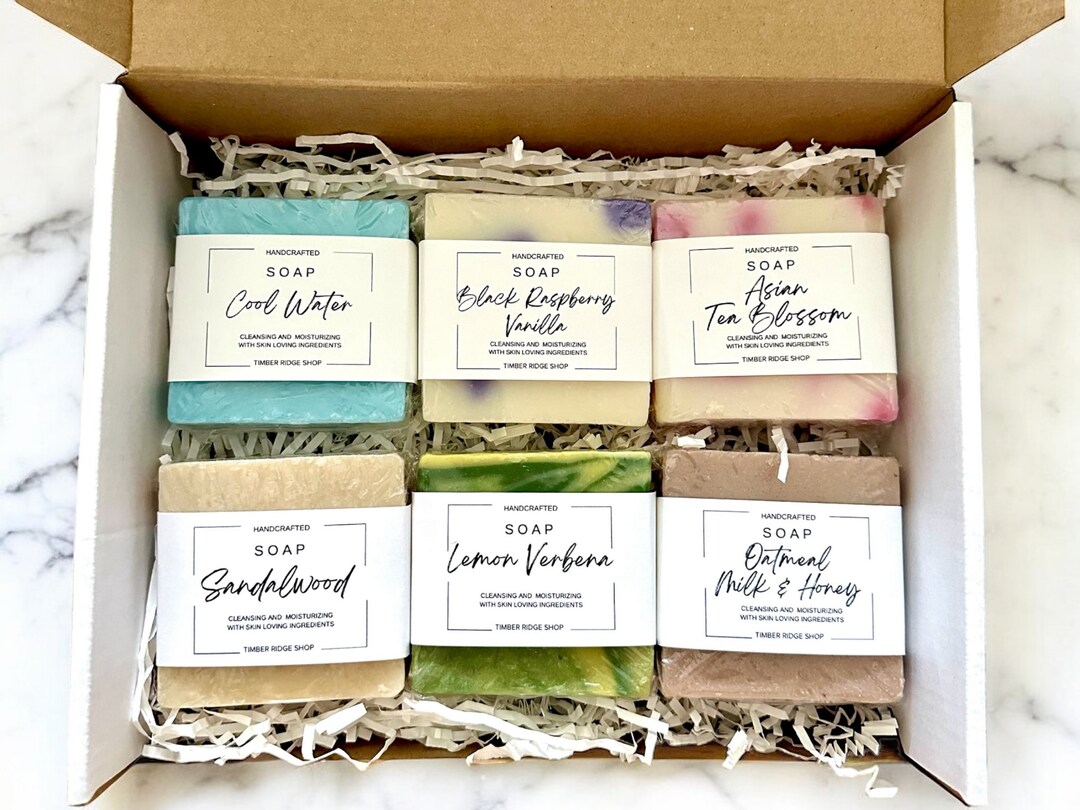 Personalized Natural Soap Gift Box Set of 6 Handcrafted Soaps Custom ...