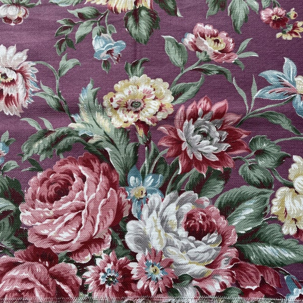 Cabbage Rose Fabric - Etsy