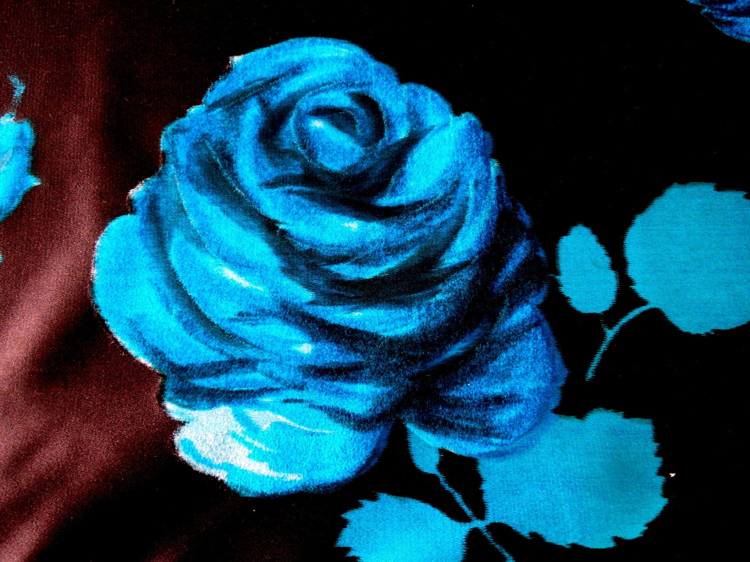 YSL Satin Fabric Silk Hand Painted Raised Blue Cabbage Roses - Etsy
