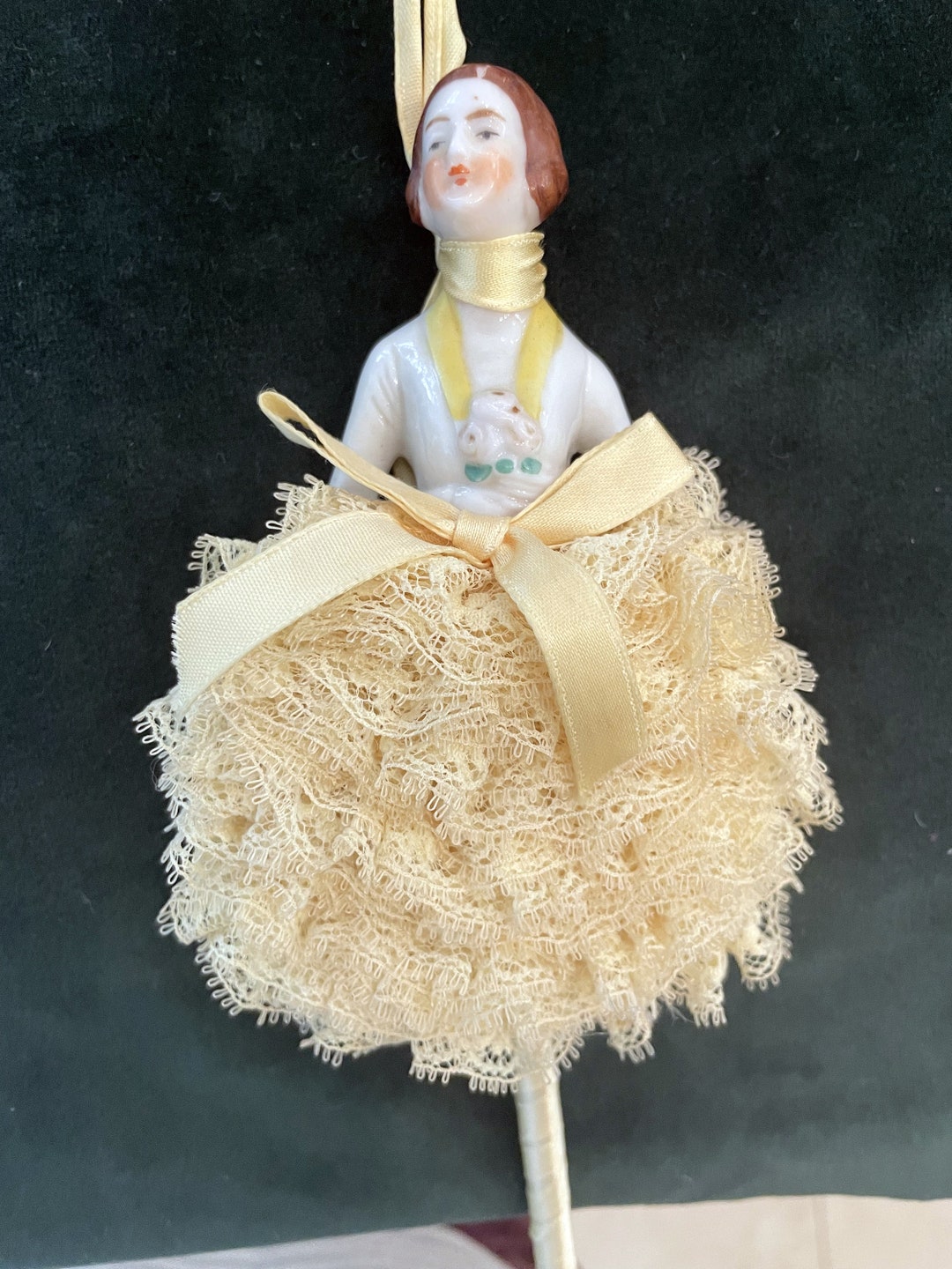 Powder Puff Wand Sexy Roaring 20's Ribbon Wrapped Wand Vintage Lace ...