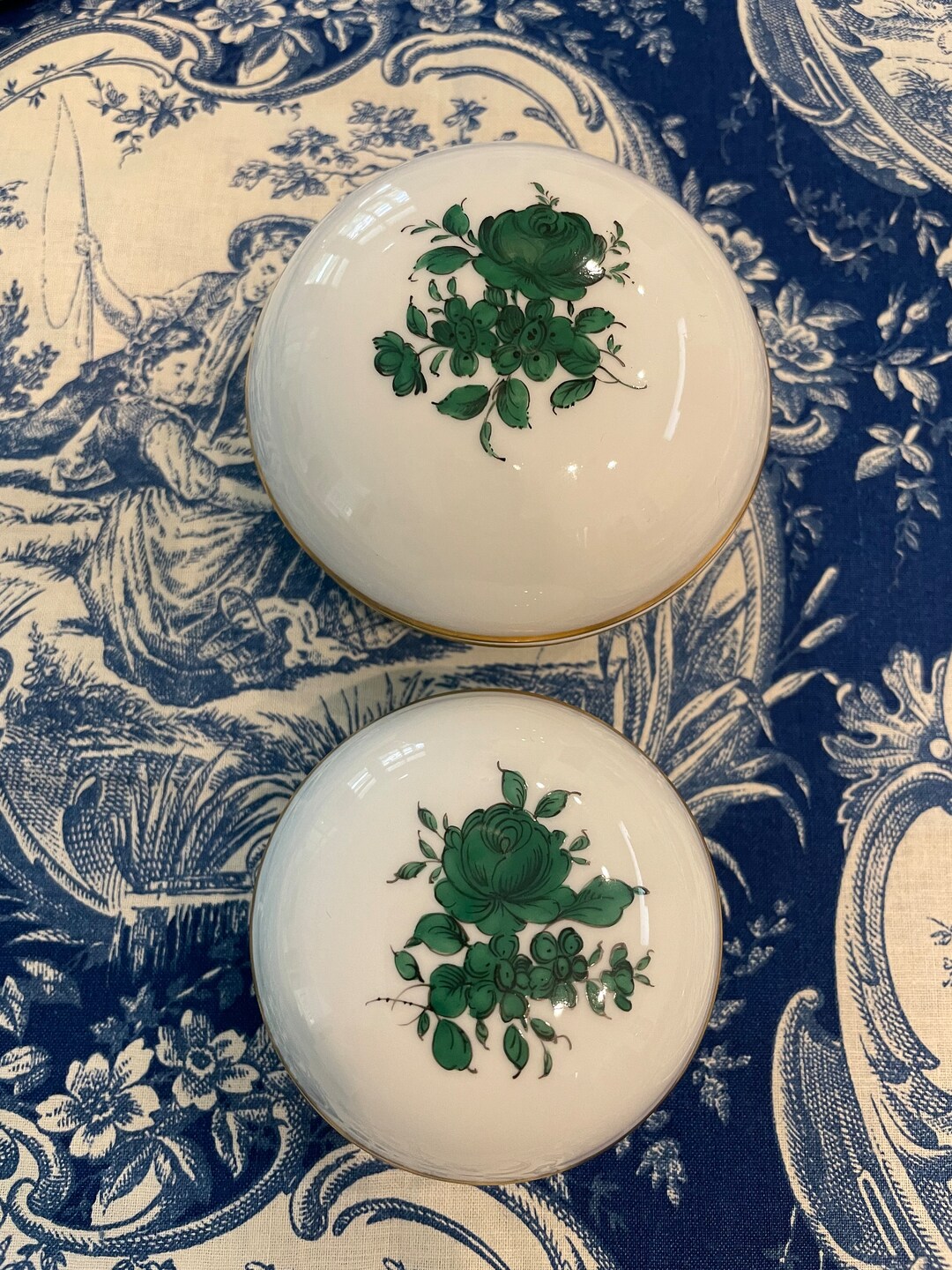 Augarten Austria Box Small Trinket Maria Theresia Green Rose Hand ...