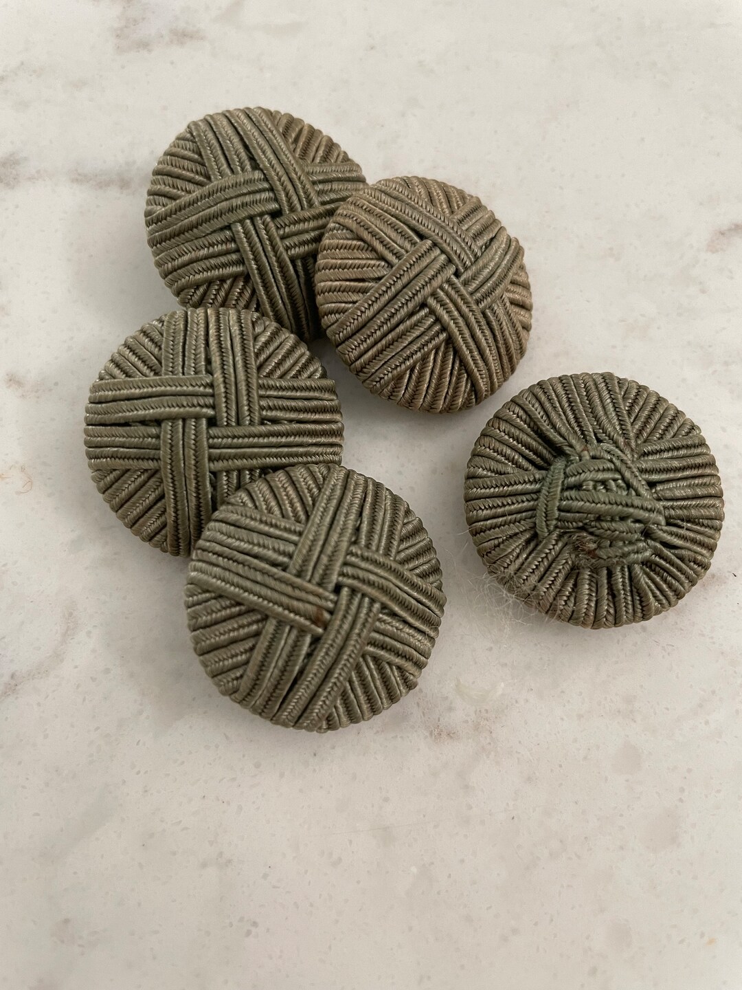 Vintage Corded Soutache Buttons: Green Flat Back Set (28mm) - Etsy