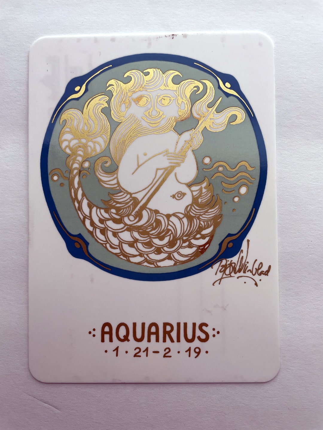 Bjorn Wiinblad Aquarius Zodiac Card - Rosenthal Ceramic Art - Etsy