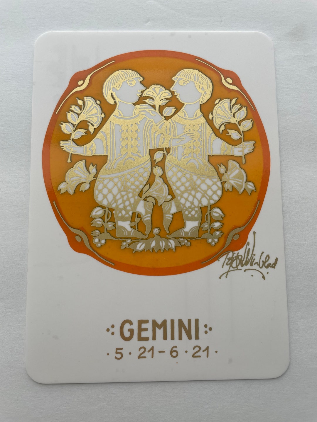 Rosenthal GEMINI Ceramic Card Karte ZODIAC Bjorn Wiinblad NOS Birthday ...
