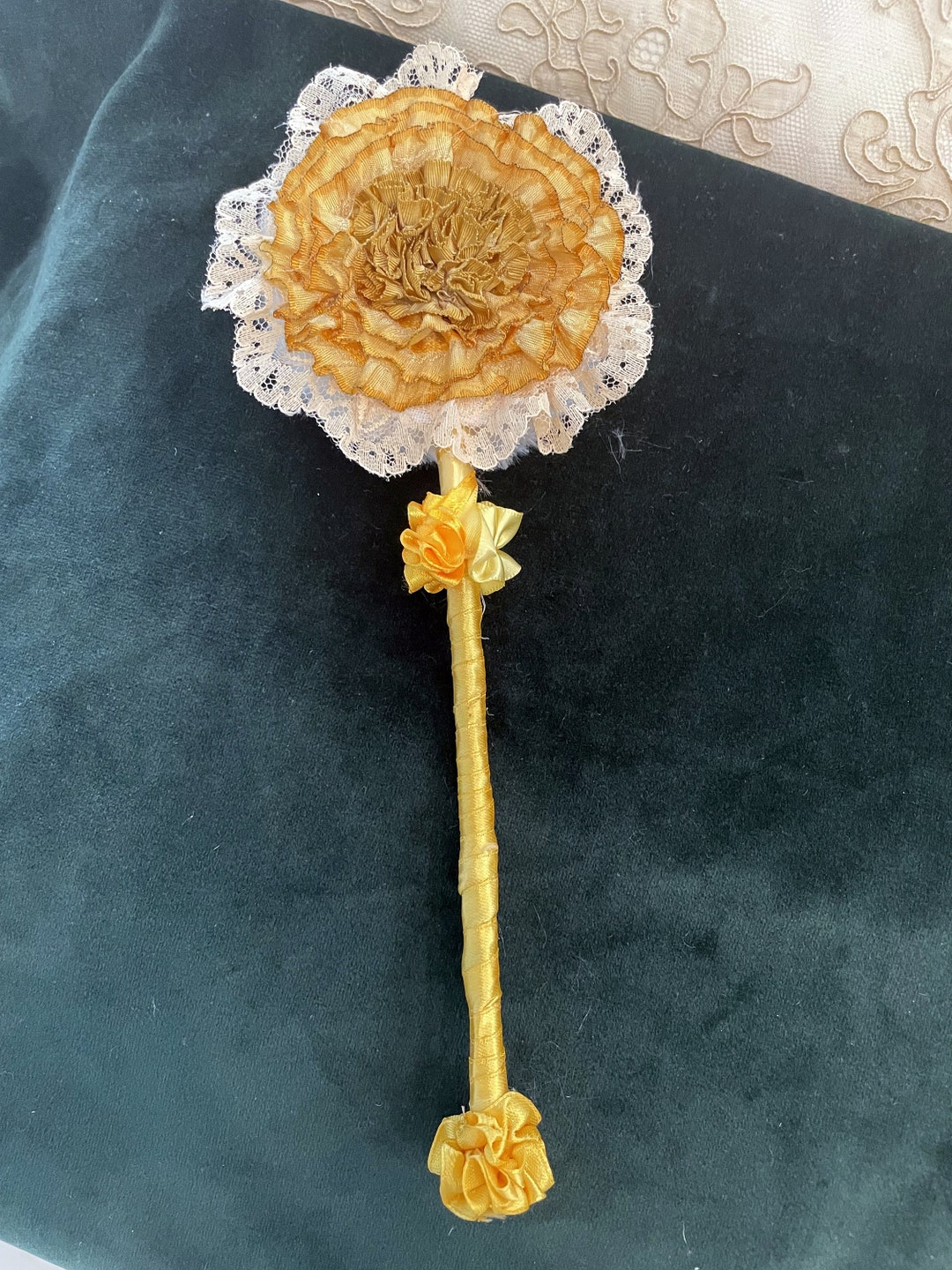 Powder Puff Wand Sexy Roaring 20's Silk Ribbon Wrapped Wand Vintage ...