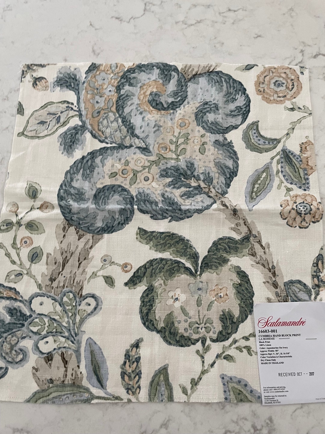 Scalamandre Fabric Sample la Boheme 100% Linen 16 X 16 to the Trade ...