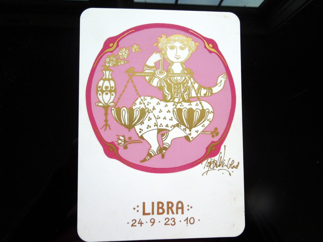 LIBRA Zodiac Birthday Card Made by Rosenthal Karte Artist Bjorn ...
