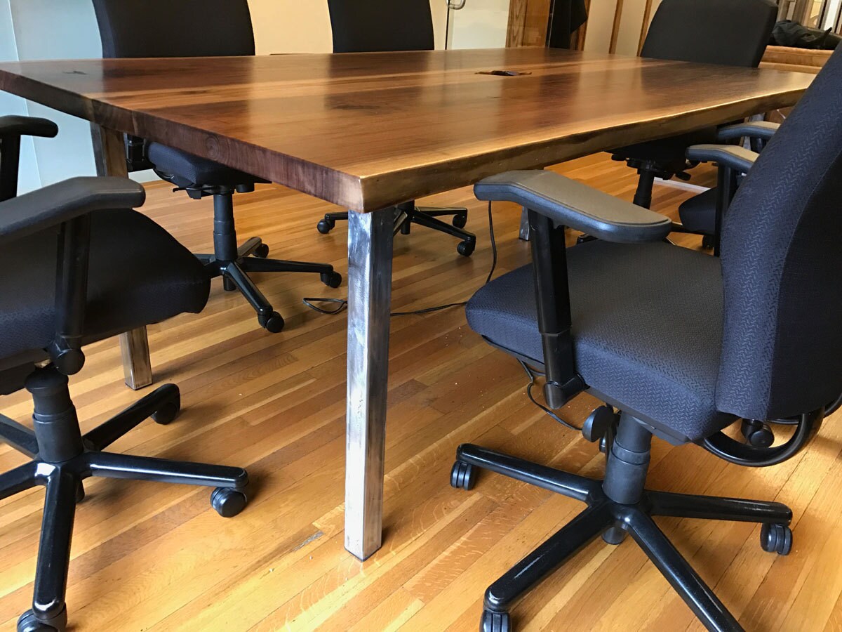 Live Edge Walnut Conference Table Wth Center Outlets/usb Ports - Etsy
