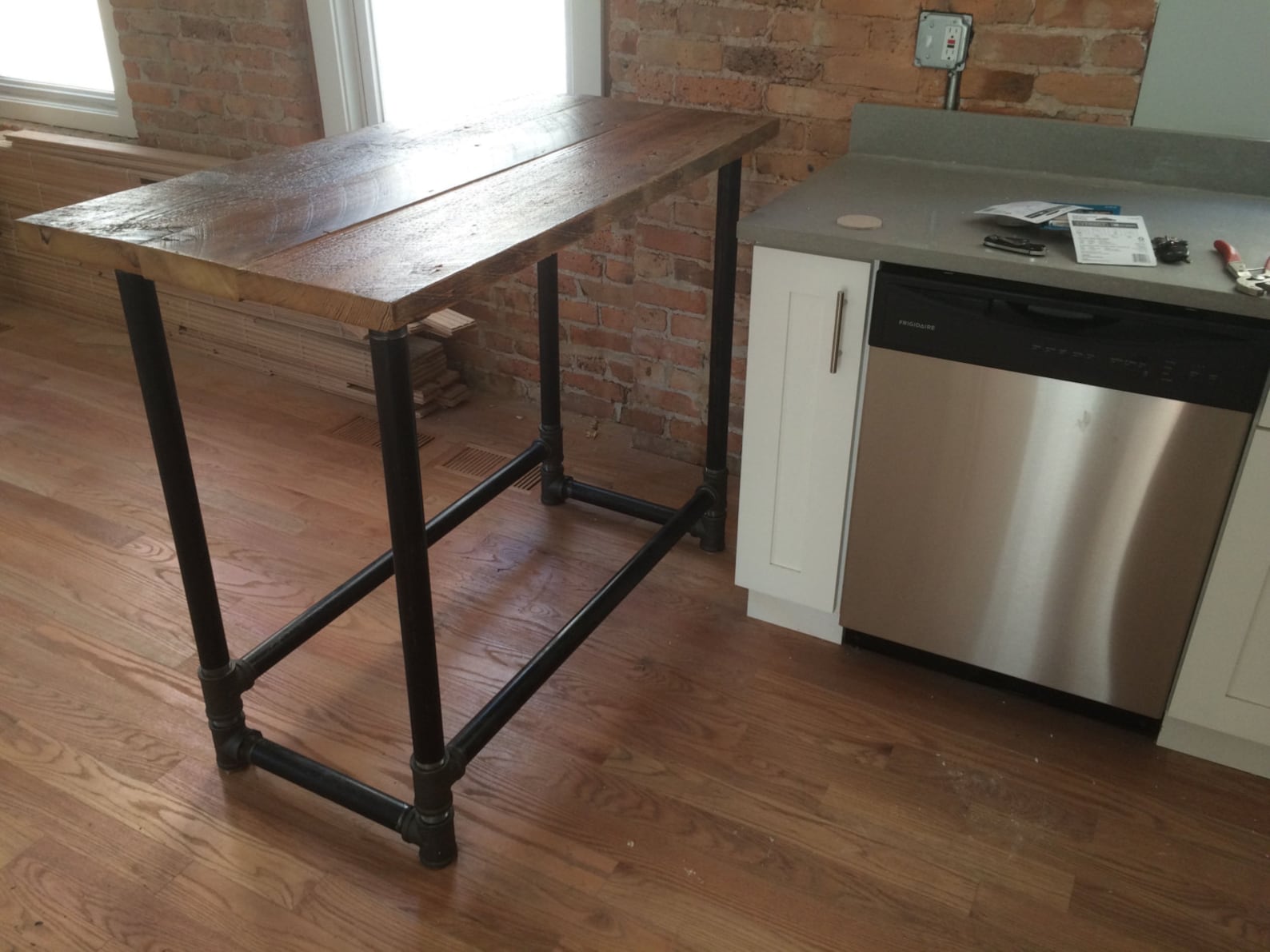 Custom Made Barnwood and Threaded Pipe Kitchen Islands - Etsy