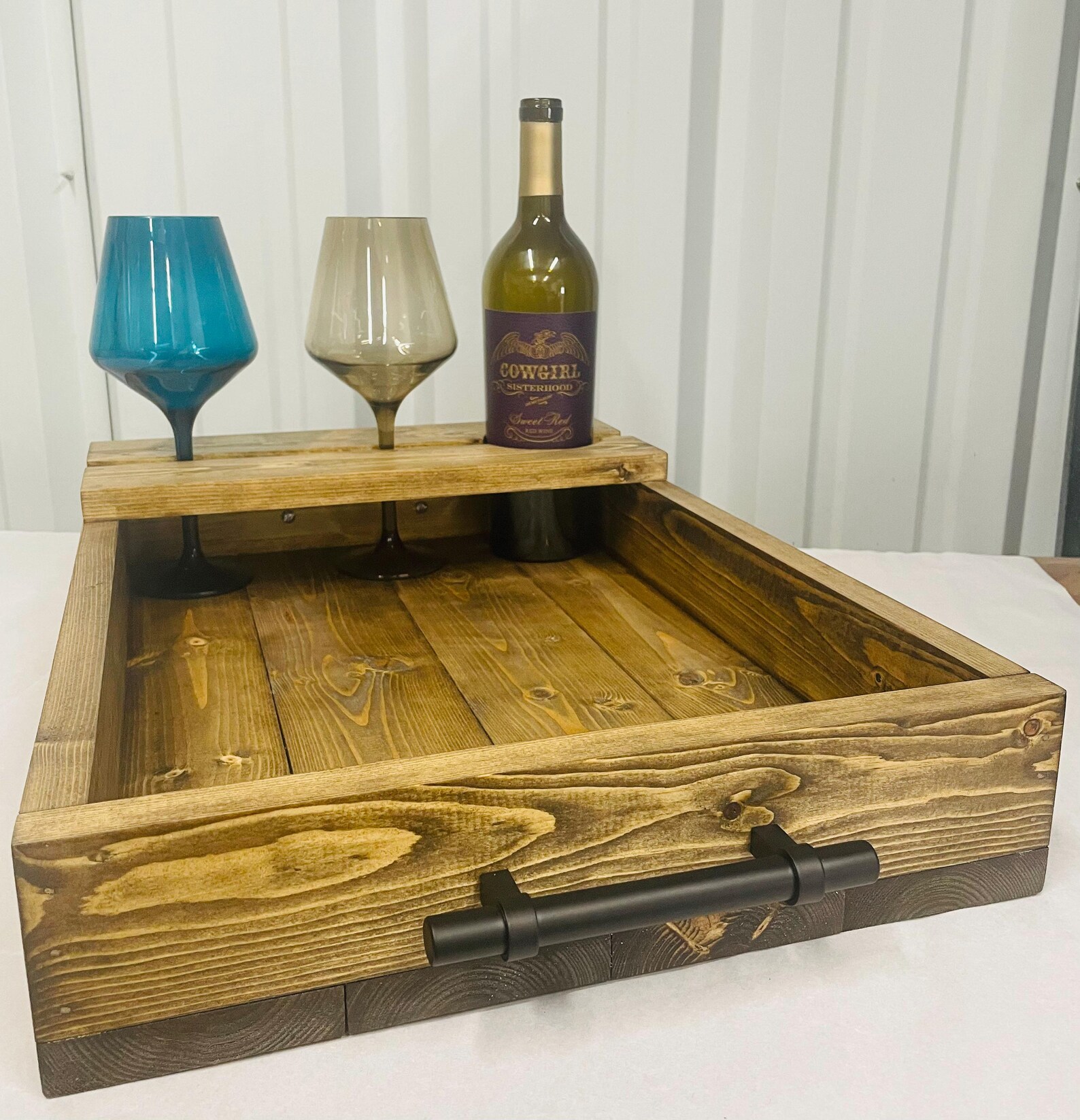 Slotted Wine Tray - Wine Serving Tray - Housewarming Gift - Wine Lover ...