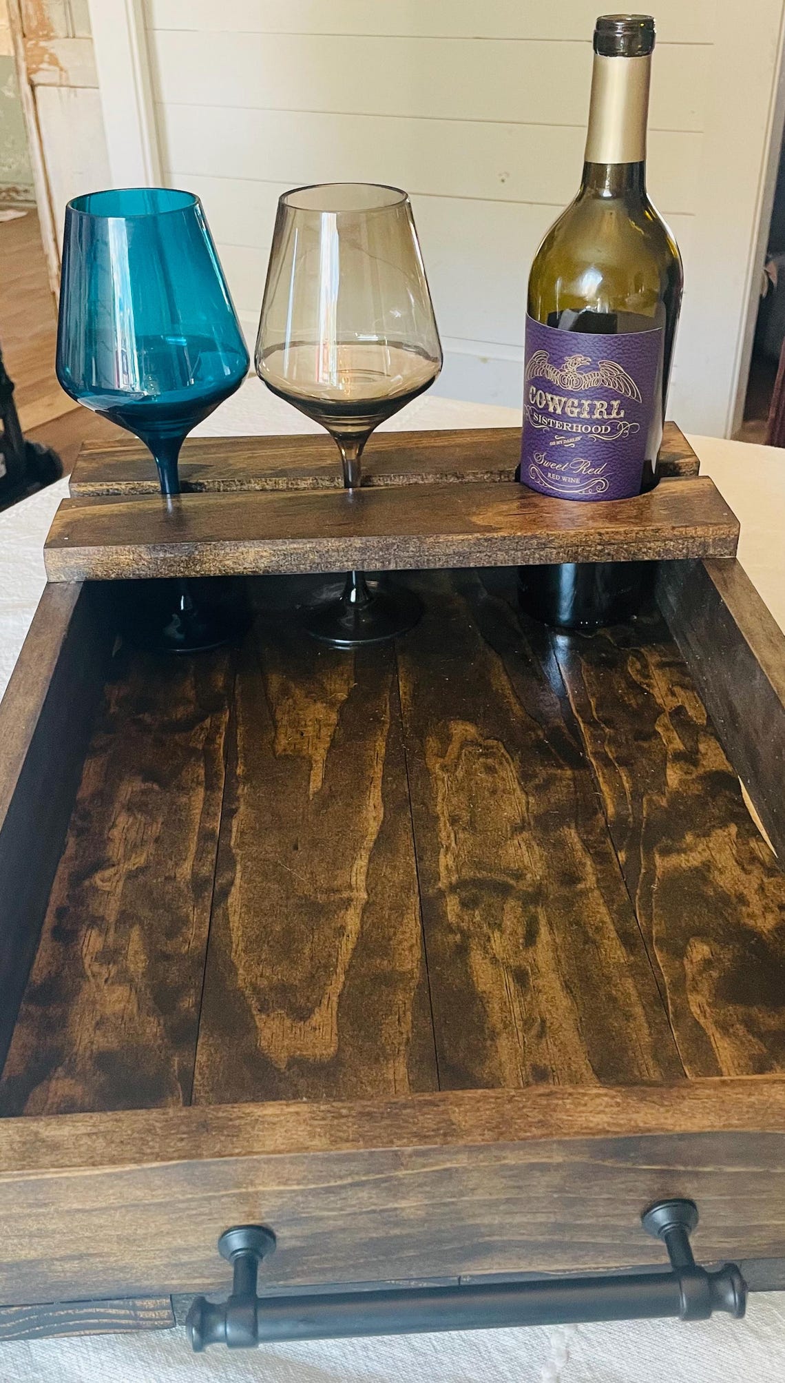 Slotted Wine Tray - Wine Serving Tray - Housewarming Gift - Wine Lover ...