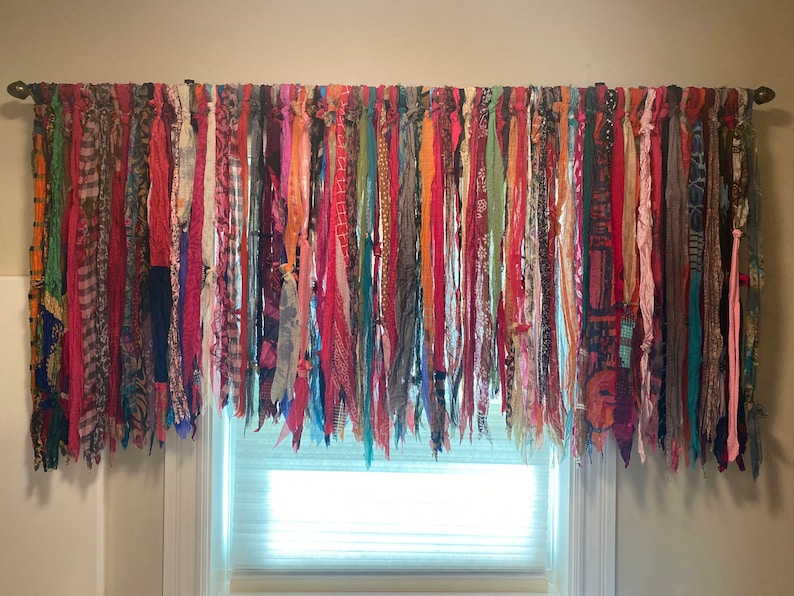 Bohemian Rag Chop Valance - Etsy